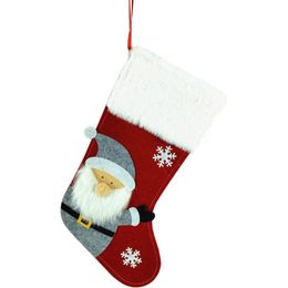 Deko Weihnachtsanhänger Filz Socke Weihnachtsmann 22 x 1 x 37 cm mehrfarbig Hängedekoration - TrendLine