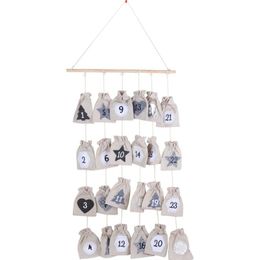 Deko Adventskalender Holz 61 x 8 x 38 cm mehrfarbig Figur - TrendLine