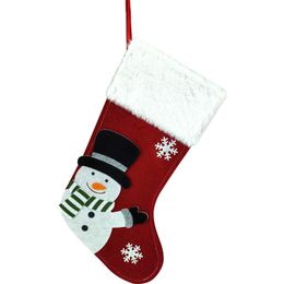 TrendLine Deko Weihnachtsanhänger Filz Socke Schneemann 22 x 1 x 37 cm mehrfarbig Hängedekoration