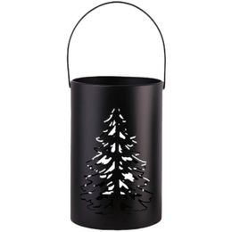 Deko Eisen Windlicht Laterne Tannenbaum ø 23 x 15 cm schwarz Windlicht - TrendLine