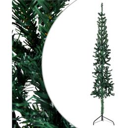 Künstlicher Halb-Weihnachtsbaum mit Ständer Schlank Grün 120 cm vidaXL