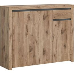 ebuy24 Woody Sideboard 1 Schublade 3 Türen Eiche Dekor.