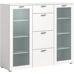 ebuy24 Xeno Sideboard 4 Schubladen 2 Türen weiß.