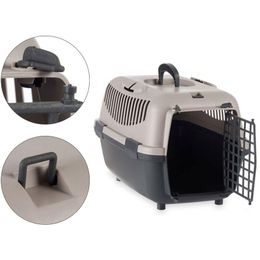 Wellhome - Tragbare Transportbox für Haustiere von Well Home in Anthrazit, ideal für Hunde und Katzen, 48 x 31,5 x 31 cm