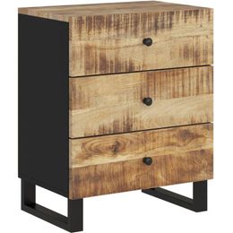 vidaXL - Nachttisch 50x33x62 cm Massivholz Mango & Holzwerkstoff