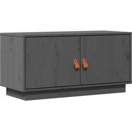 TV-Schrank Grau 80x34x40 cm Massivholz Kiefer vidaXL