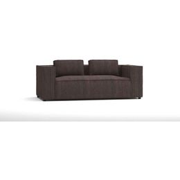 S-style Möbel - Modernes Sofa 2-Sitzer Porto aus Dunkelbraun Cord