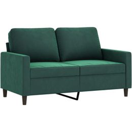 vidaXL - 2-Sitzer-Sofa Dunkelgrün 120 cm Samt