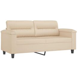 vidaXL - 2-Sitzer-Sofa Creme 140 cm Mikrofasergewebe