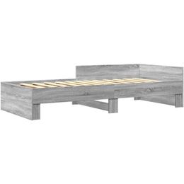 vidaXL - Bettgestell Grau Sonoma 100x200 cm Holzwerkstoff