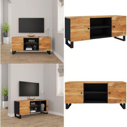 vidaXL TV-Schrank 105x33x46 cm Massivholz Akazie - TV-Schrank - TV-Schränke - Home & Living - Schwarz