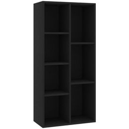 vidaXL - Bücherregal Schwarz 50x25x106 cm Holzwerkstoff