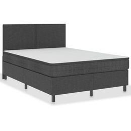 Boxspring-Bettgestell Grau Stoff 180x200 cm vidaXL