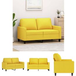 2-Sitzer-Sofa Hellgelb 120 cm Stoff - Sofas - Gelb - The Living Store