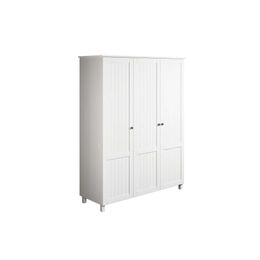 Kleiderschrank Home Affaire "Juventus", weiß, B:143cm H:180cm T:51cm, Massivholz, Schränke, mit 3 Türen, 143 cm breit, aus massiver Kiefer, FSC-zertifiziert