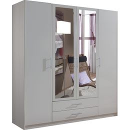 Kleiderschrank wimex "Cliff", weiß (weiß uni), B:180cm H:198cm T:58cm, Schränke, Drehtürenschrank Kleiderschrank