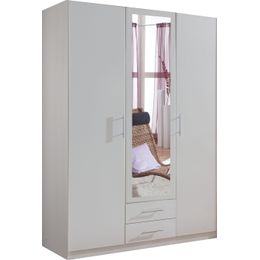 Kleiderschrank wimex "Cliff", weiß (weiß uni), B:135cm H:198cm T:58cm, Schränke, Drehtürenschrank Kleiderschrank