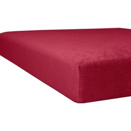 Massageliegenbezug kneer "Flausch-Frottee" Laken Gr. B/L: 75-85cm x 190-200cm, Frottee, 75-85x190-200cm 8cm, rot (karmin) flauschig weich