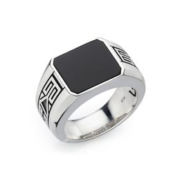 Fingerring HECHTER PARIS "Schmuck Geschenk Silber 925 Herrenring Farbstein Edelstein" Fingerringe Gr. 62, Silber 925 (Sterlingsilber), 6mm, silberfarben (silberfarben, schwarz, schwarz) Herren mit Onyx oder Tigerauge