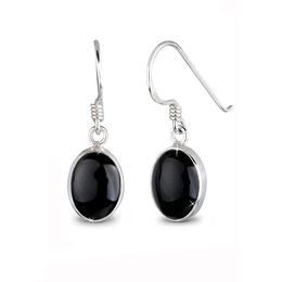 Paar Ohrhänger Elli "Onyx Edelstein 925 Sterling Silber" Ohrringe Gr. OneSize, mit Steinen, Silber 925 (Sterlingsilber), schwarz (schwarz, schwarz) Damen