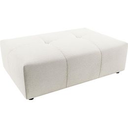 Polsterhocker 3C CANDY "Yoshy", grau (hellgrau), B:120cm H:41cm T:83cm, 88% Polyester, 12% Polyacryl, Hocker, Polsterhocker, Passend zur Serie Yoshy