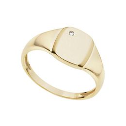 Siegelring Firetti "Schmuck Geschenk Gold 333 Herrenring Fingerring Goldring" Fingerringe Gr. 16, 0,01 ct P2 = erkennbare Einschlüsse, Gelbgold 333-Diamanten, 2mm, goldfarben (gelbgoldfarben) Damen mit Brillant