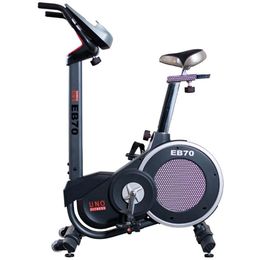 UNO Fitness Ergometer U.N.O. FITNESS "EB 70", silber (schwarz, silberfarben), FahrradtrainerB:62cm H:140cm L:112cm, Schwungmasse ca. 12 kg, 32 Widerstandsstufen, B:62cm H:140cm L:112cm