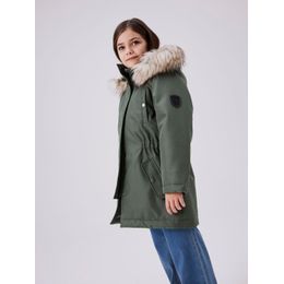 Winterjacke name it "NKFMILLA PARKA JACKET LONG NOOS" Gr. 116, grün (agave green) Mädchen Jacken