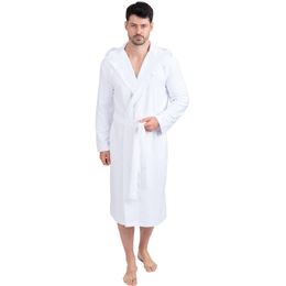 WEWO-Fashion Unisex-Bademantel WEWO FASHION "3901" Hausmäntel Gr. S L: 120cm, weiß leicht & saugfähig