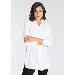 Longbluse OTTO products Gr. 34, weiß, Damen, Web, Obermaterial: 100% Viskose (LENZING ECOVERO), Blusen