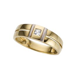 Goldring Firetti "Schmuck Geschenk Gold 333 Herrenring Goldring" Fingerringe Gr. 19, Gelbgold 333, 7mm, weiß (gelbgoldfarben, silberfarben, weiß, kristallweiß) Herren mit Zirkonia (synth.)