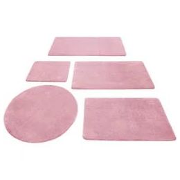 Badematte Wecon Home BASICS "Joris" Badematten Gr. rechteckig (80cm x 150cm), Polyester, rosa waschbar, viele Größen, Badezimmerteppich, uni