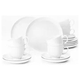 Kaffeeservice Seltmann Weiden "Geschirr-Set, Service Lido" Geschirr-Sets Gr. 18 tlg., weiß harmonische Formensprache, Made in Germany, 18 Teile, für 6 Personen