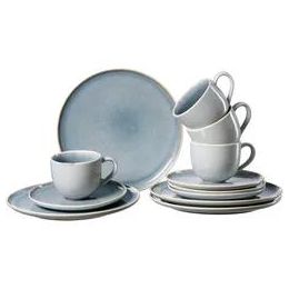 Ritzenhoff & Breker Kaffeeservice RITZENHOFF & BREKER "Geschirr-Set, Service Skagen Stone" Geschirr-Sets Gr. 12 tlg., blau (graublau) Reaktivglasur, 12 Teile, für 4 Personen