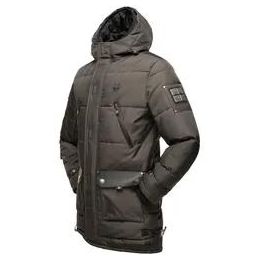 Winterjacke STONE HARBOUR "Tahaa" Gr. L (52), grau (anthrazit) Herren Jacken Warm gefütterter Wintermantel mit doppelter Kapuze