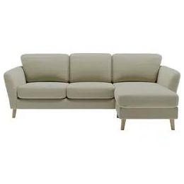 Ecksofa Home Affaire "MARSEILLE (242/152cm),L-Form, Rec. rechts/links" Sofas Gr. B/H/T: 242cm x 88cm x 152cm, Flachgewebe, Recamiere rechts, beige Massivholzbeine aus Eiche, in verschieden Bezügen und Farbvarianten