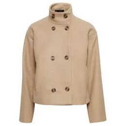 Kurzjacke Ichi "Kurzjacke IHJannet" Gr. 42, beige (nomad) Damen Jacken