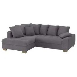 Ecksofa Inosign "Nikita II, L-Form" Sofas Gr. B/H/T: 240cm x 86cm x 190cm, Cord, Ottomane links, Ausführung / Funktion, grau Wahlweise mit Kaltschaum, EasyBett, Bettkasten