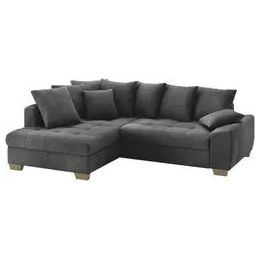 Ecksofa Inosign "Nikita II, L-Form" Sofas Gr. B/H/T: 240cm x 86cm x 190cm, Microfaser, Ottomane links, Ausführung / Funktion, schwarz Wahlweise mit Kaltschaum, EasyBett, Bettkasten