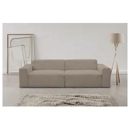 Sofa Inosign "Zeus 3-Sitzer" Sofas Gr. B/H/T: 256cm x 70cm x 105cm, Cord, Cord Poso, beige (greige) Curvy Trend 3-Sitzer mit urbaner Optik