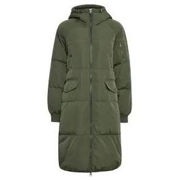 Langmantel Ichi "Parka IHBunala" Gr. XS, grün (thyme), Damen, Obermaterial: 100% Polyester PES., Mäntel