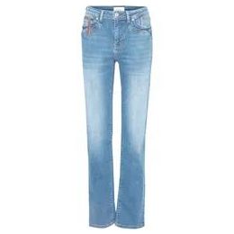 Röhrenjeans Pulz Jeans "Rhrenjeans PZKarolina" Gr. 26, Länge 30, blau (light denim) Damen Jeans