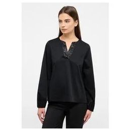 Longbluse Eterna "LOOSE FIT" Gr. 38, schwarz, Damen, 95% cotton, 5% Elasthan, Blusen