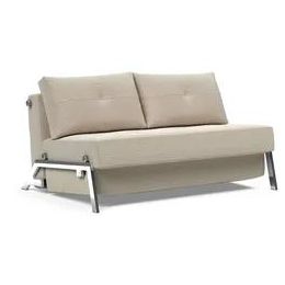 Schlafsofa INNOVATION LIVING TM "Cubed Klappsofa, hochwertige Schlaffunktion, Design und extra Komfort" Sofas Gr. B/H/T: 145cm x 79cm x 103cm, Struktur fein, 140x200, beige (sand) Frontauszug, sehr platzsparend, abgewinkelt Sitzen, waagerecht liegen