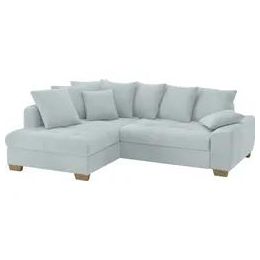 Ecksofa Inosign "Nikita II, L-Form" Sofas Gr. B/H/T: 243cm x 88cm x 190cm, Microfaser 2, Bettfunktion rechts, Ausführung, grau (novaclean avanti 3 silber) mit Kaltschaumpolsterung, wahlweise Bett und Bettkasten