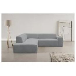 Ecksofa Inosign "Zeus-M" Sofas Gr. B/H/T: 251cm x 70cm x 262cm, Chenille, Recamiere links, Recamiere links, grau Curvy Trend Garnitur mit urbaner Optik