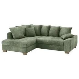 Ecksofa Inosign "Nikita II, L-Form" Sofas Gr. B/H/T: 243cm x 88cm x 190cm, Velours, Bettfunktion rechts, Ausführung, grün (dolce 11 grün) mit Kaltschaumpolsterung, wahlweise Bett und Bettkasten