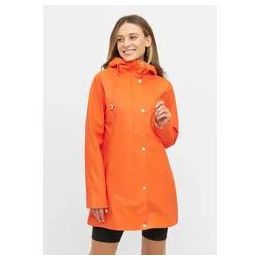 Regenmantel Ilse Jacobsen "RAIN87" Gr. 40, rot (rot orange) Damen Mäntel Wasserdicht, abnehmbare Kapuze, 2 Wege Reißverschluss