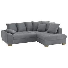 Ecksofa Inosign "Nikita II, L-Form" Sofas Gr. B/H/T: 243cm x 88cm x 190cm, Microfaser 1, Bettfunktion links, Ausführung, grau (novaclean avanti 1 stone) mit Kaltschaumpolsterung, wahlweise Bett und Bettkasten