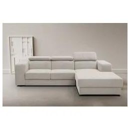 Ecksofa Inosign "Cherry" Sofas Gr. B/H/T: 270cm x 76cm x 192cm, Luxus-Microfaser Chenille, Ottomane rechts, Ottomane rechts, beige (creme) Ecksofa mit verstellbaren Kopfteilen, Schlaffunktion & Bettkasten